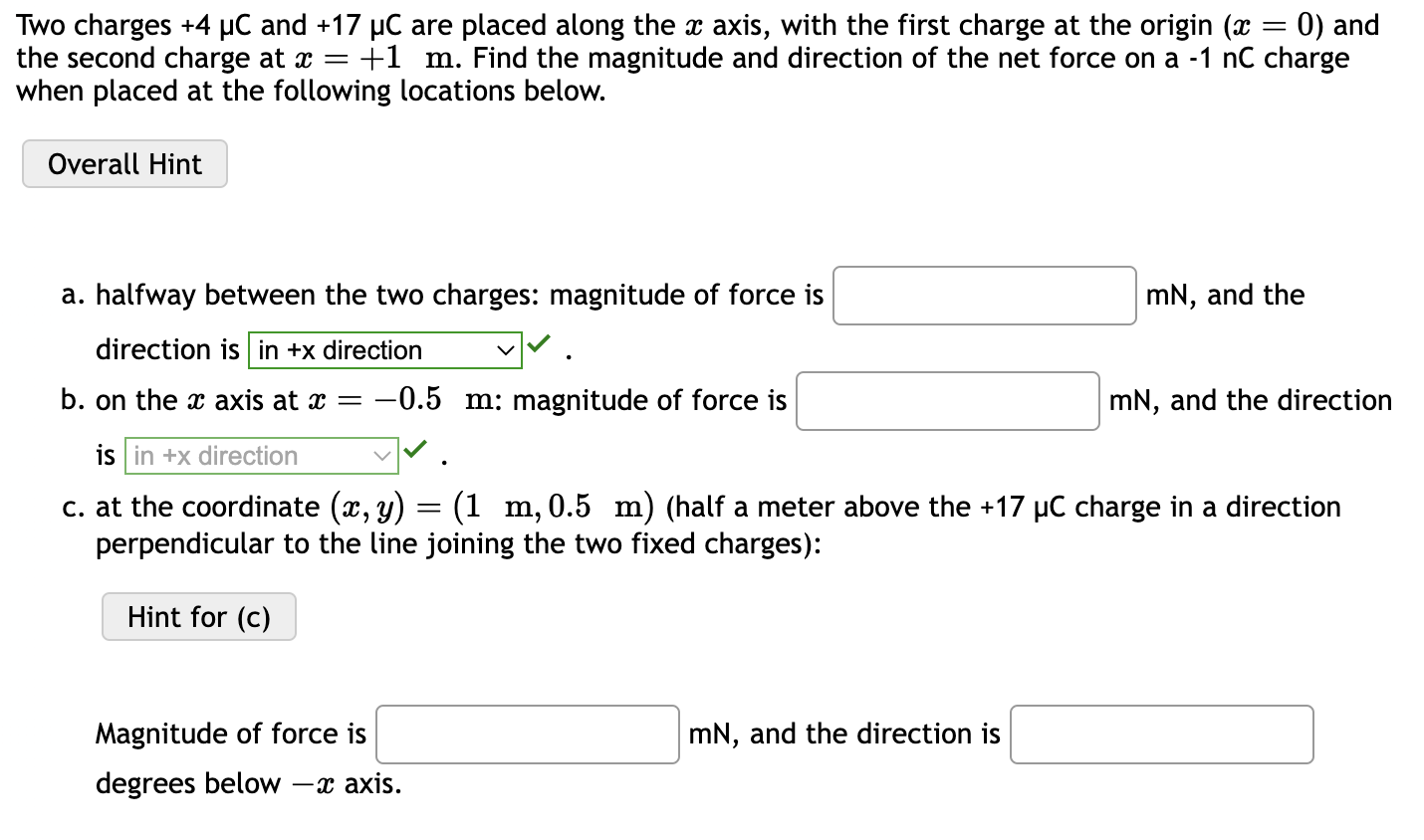 Solved Two charges +4μC and +17μC are placed along the x | Chegg.com