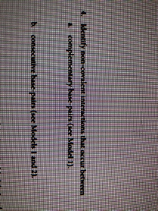 Solved . Identify non -covalent interactions that occur | Chegg.com