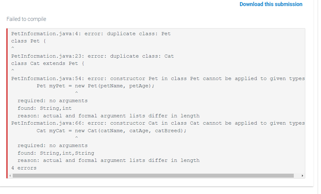 Solved 8.13 LAB: Pet information (derived classes)The base | Chegg.com
