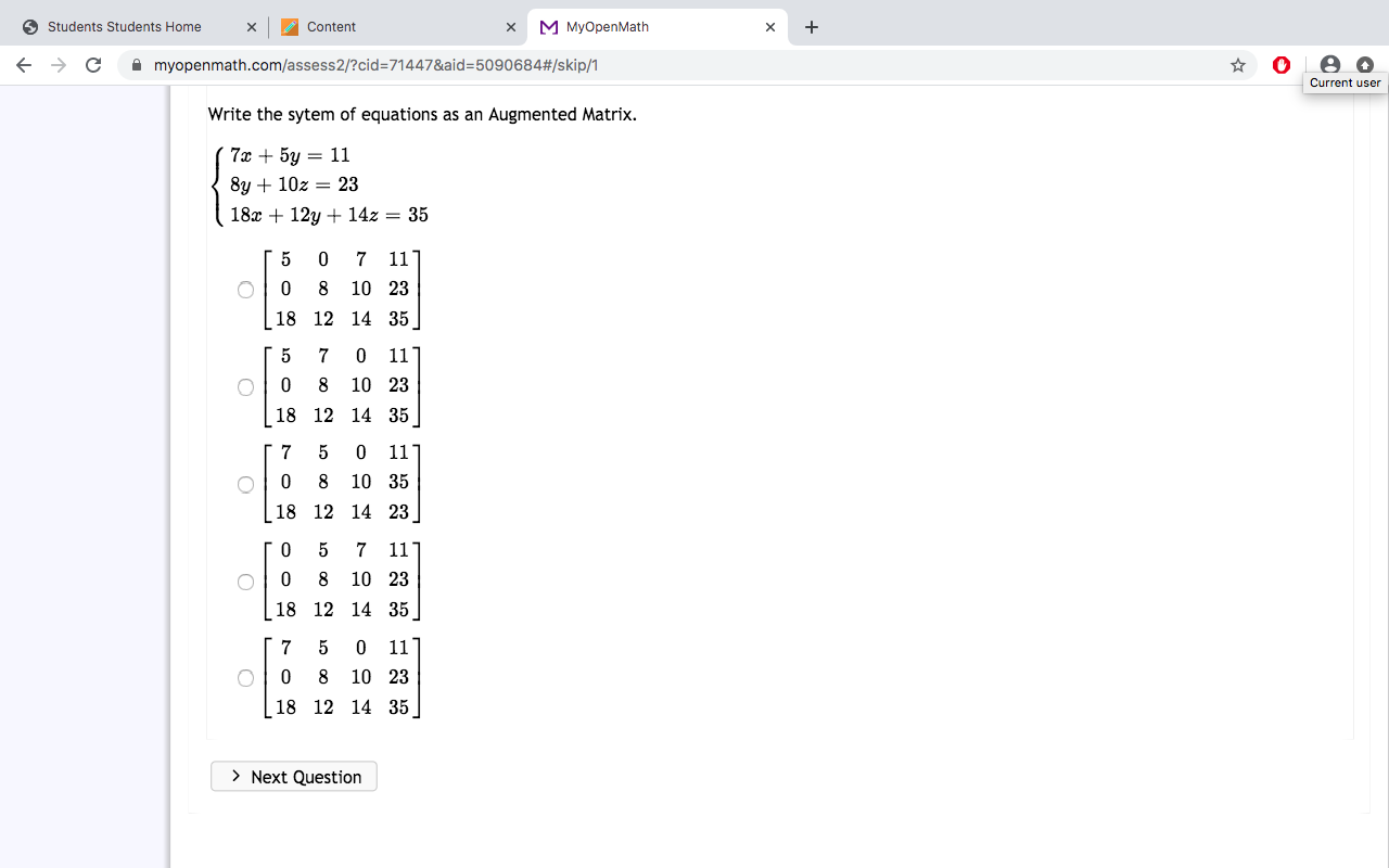 Solved Students Students Home * Content X M MyOpenMath f c | Chegg.com