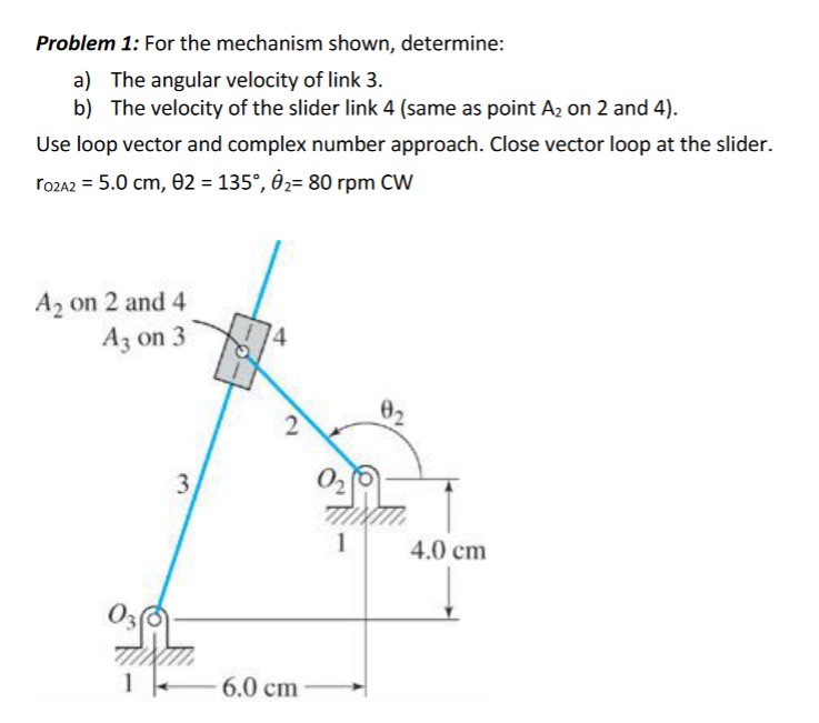Solved Problem 1: For the mechanism shown, determine: a) The | Chegg.com