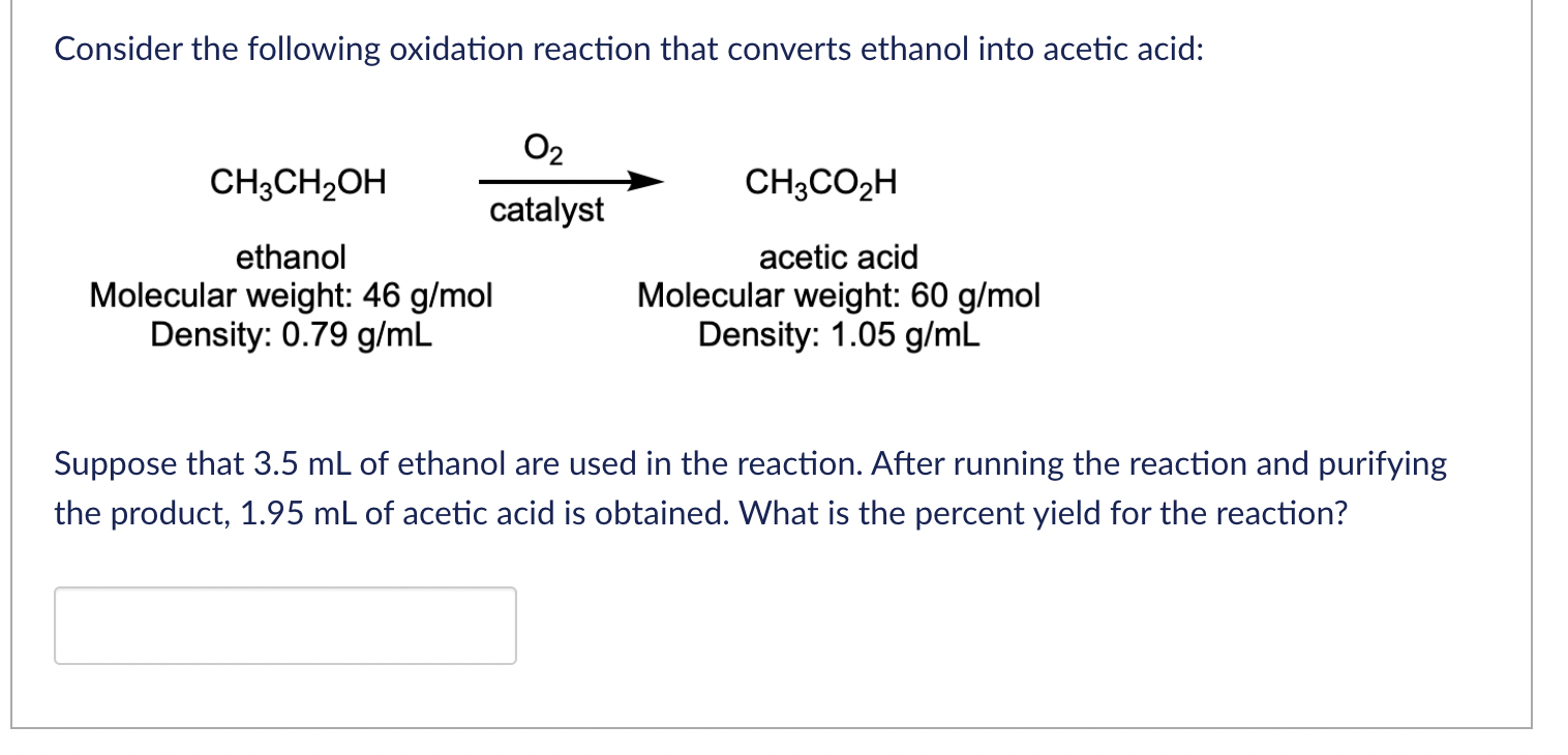 Solved Consider the following oxidation reaction that | Chegg.com