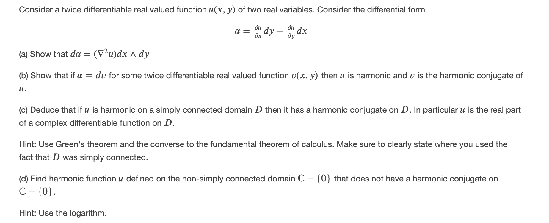 Solved Consider a twice differentiable real valued functio | Chegg.com