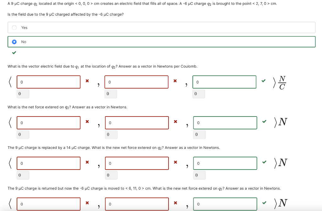 Solved A 9 C charge qı located at the origin cm | Chegg.com