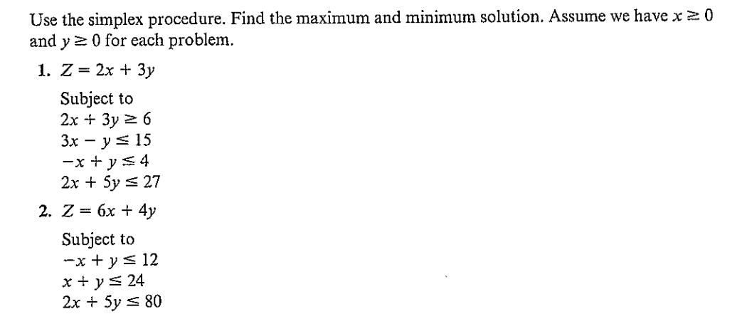 Solved Use The Simplex Procedure Find The Maximum And 4188