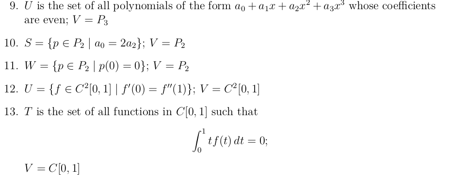 Solved Determine If The Following Sets Are Subspaces Of The