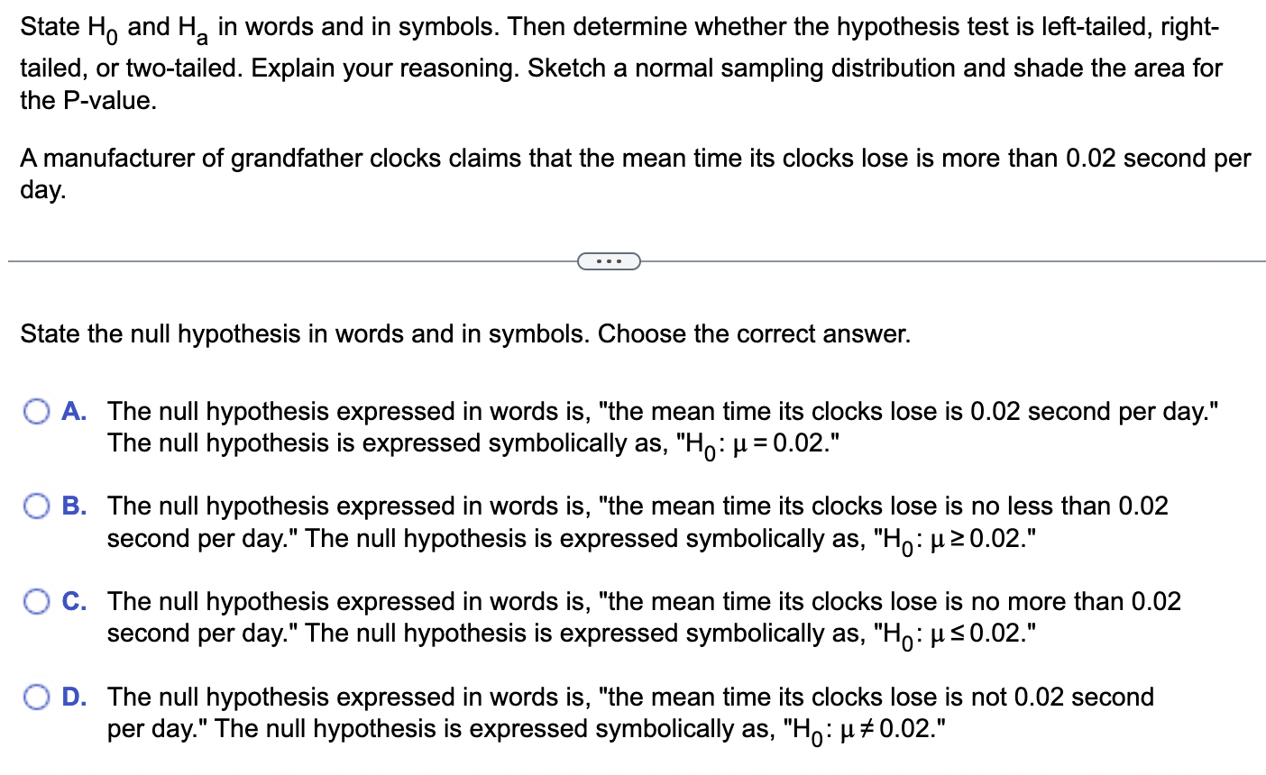 Solved State H0 and Ha in words and in symbols. Then | Chegg.com