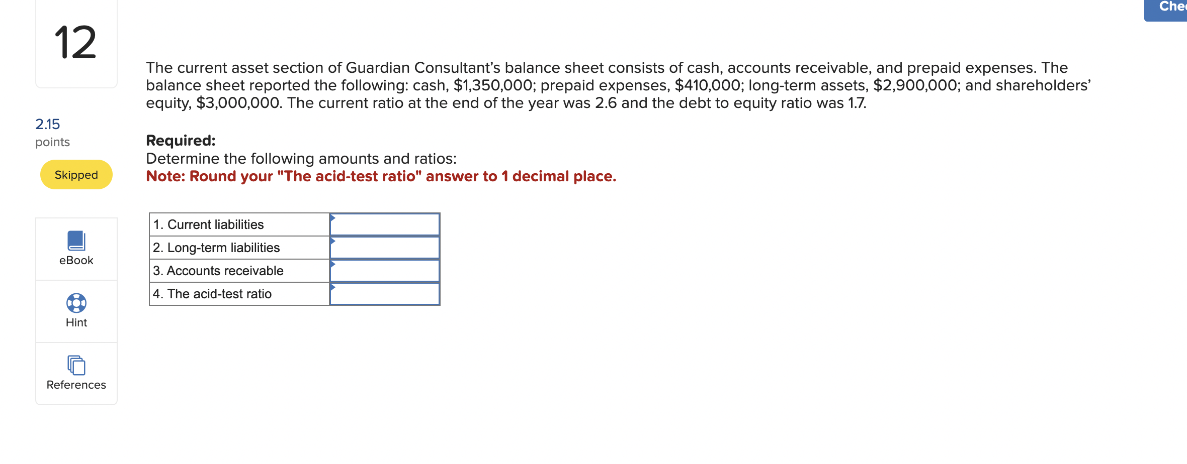 Solved The current asset section of Guardian Consultant's | Chegg.com
