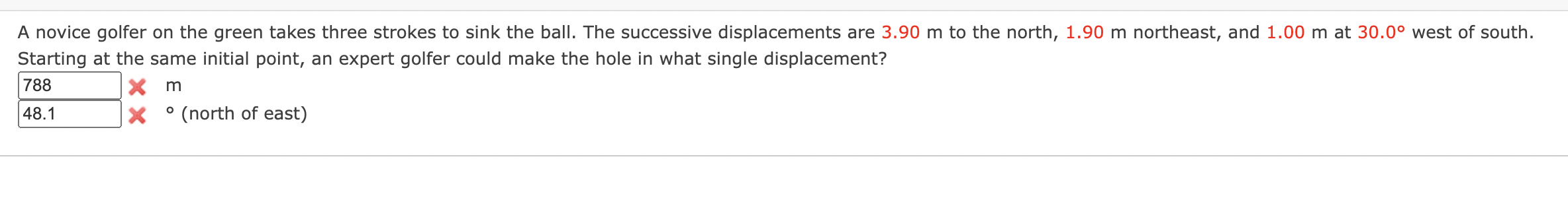 Solved A novice golfer on the green takes three strokes to | Chegg.com
