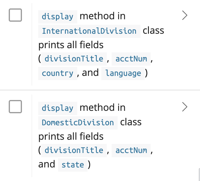 Solved JAVA Create an abstract Division class with fields | Chegg.com