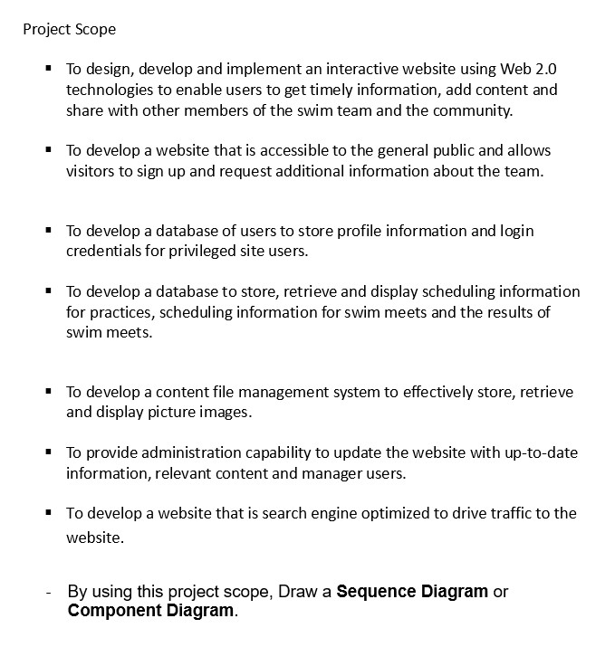 Solved Project Scope • To design, develop and implement an | Chegg.com