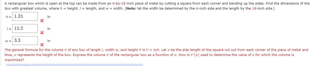 Solved A rectangular box which is open at the top can be | Chegg.com