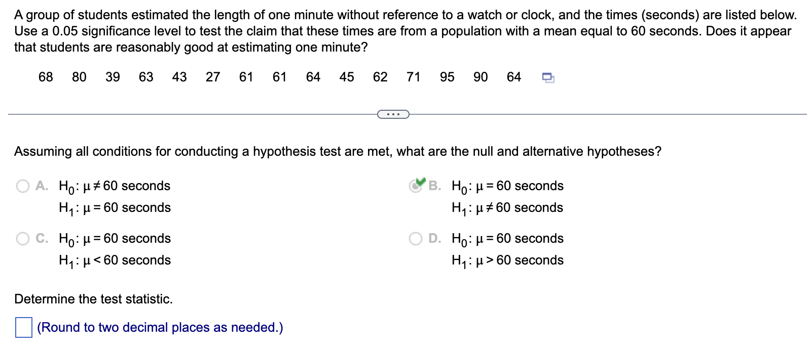 Solved A group of students estimated the length of one | Chegg.com