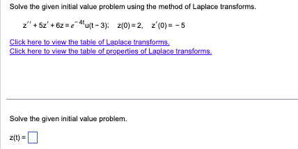 Solved Solve the given initial value problem using the | Chegg.com