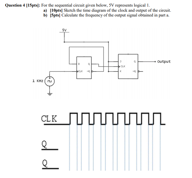 Solved Question 4 [15pts]: For the sequential circuit given | Chegg.com