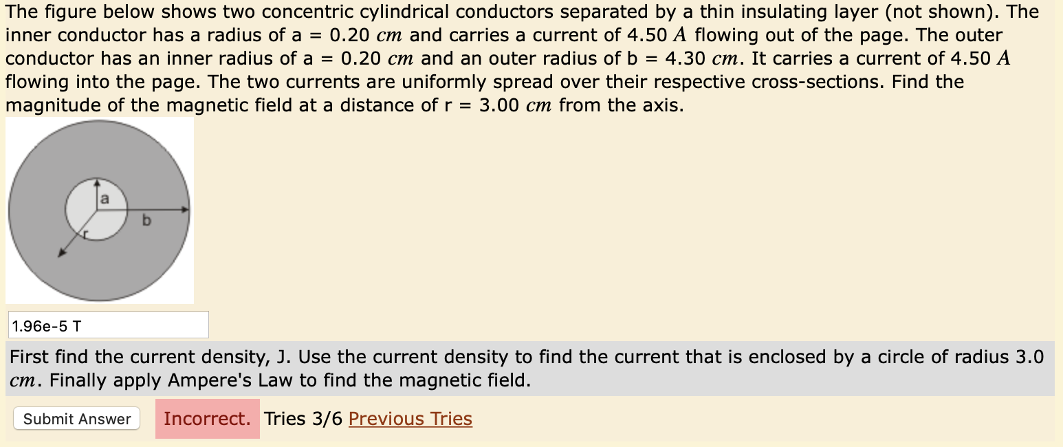 Solved The figure below shows two concentric cylindrical | Chegg.com