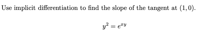Solved Use implicit differentiation to find the slope of the | Chegg.com