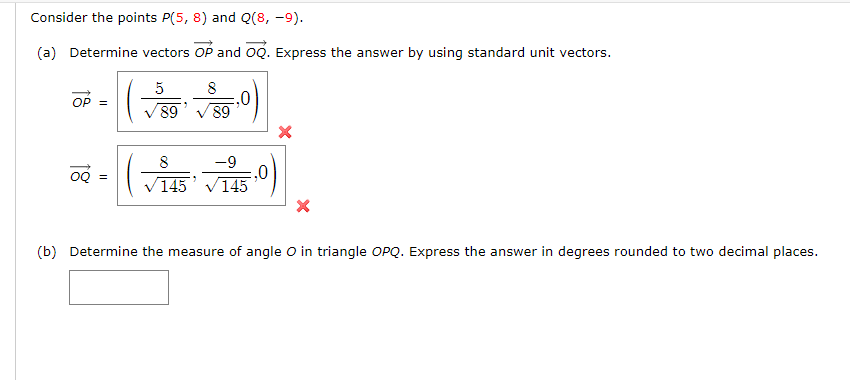 Solved Consider the points P(5,8) and Q(8,-9). (a) Determine | Chegg.com