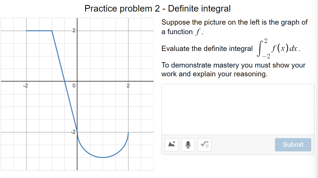 Solved Practice problem 2 - Definite integral Suppose the | Chegg.com