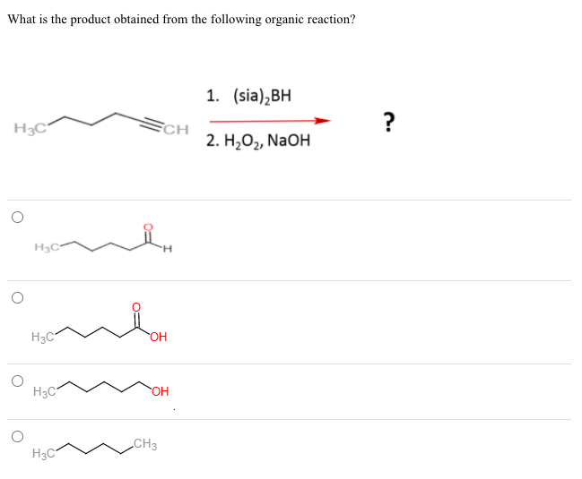Solved What is the product obtained from the following | Chegg.com