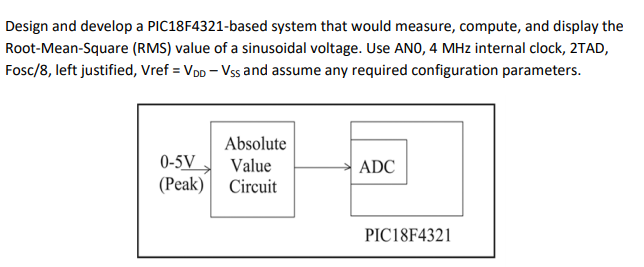 Design and develop a PIC18F4321-based system that | Chegg.com