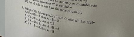 Solved D) ﻿Nics all coutable then 2 ﻿the used only on | Chegg.com