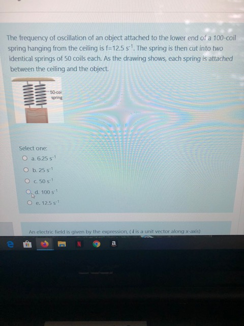 Solved The frequency of oscillation of an object attached to | Chegg.com