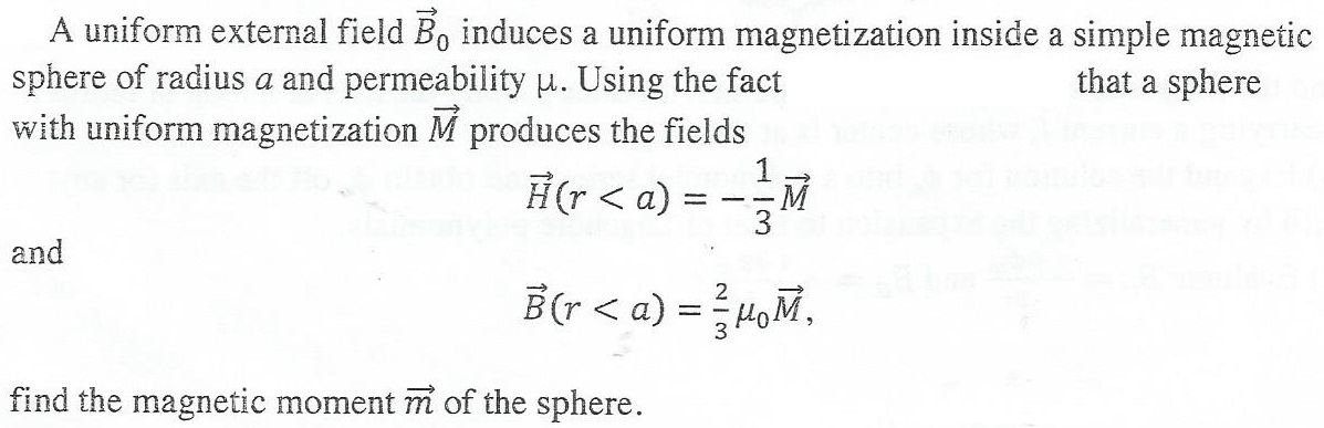 Solved A uniform external field Bo induces a uniform | Chegg.com