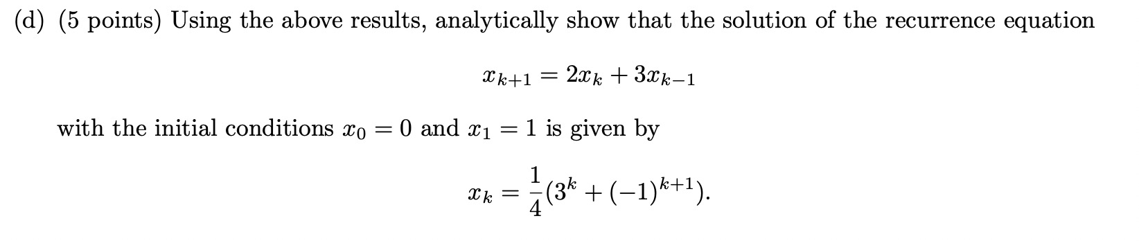 Solved (5 points) Using the above results, analytically show | Chegg.com Solved (5 points) Using the above results, analytically show | Chegg.com