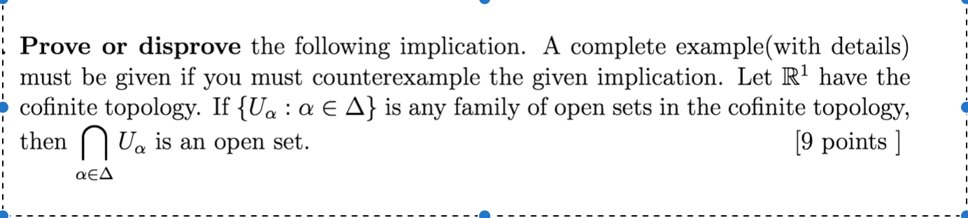 Solved Prove or disprove the following implication. A | Chegg.com