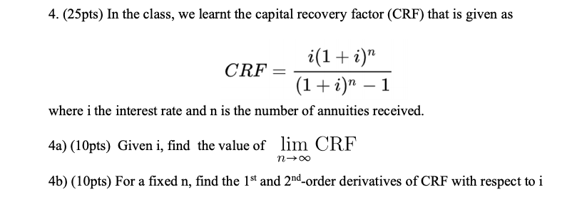 Solved 4. (25pts) In the class, we learnt the capital | Chegg.com