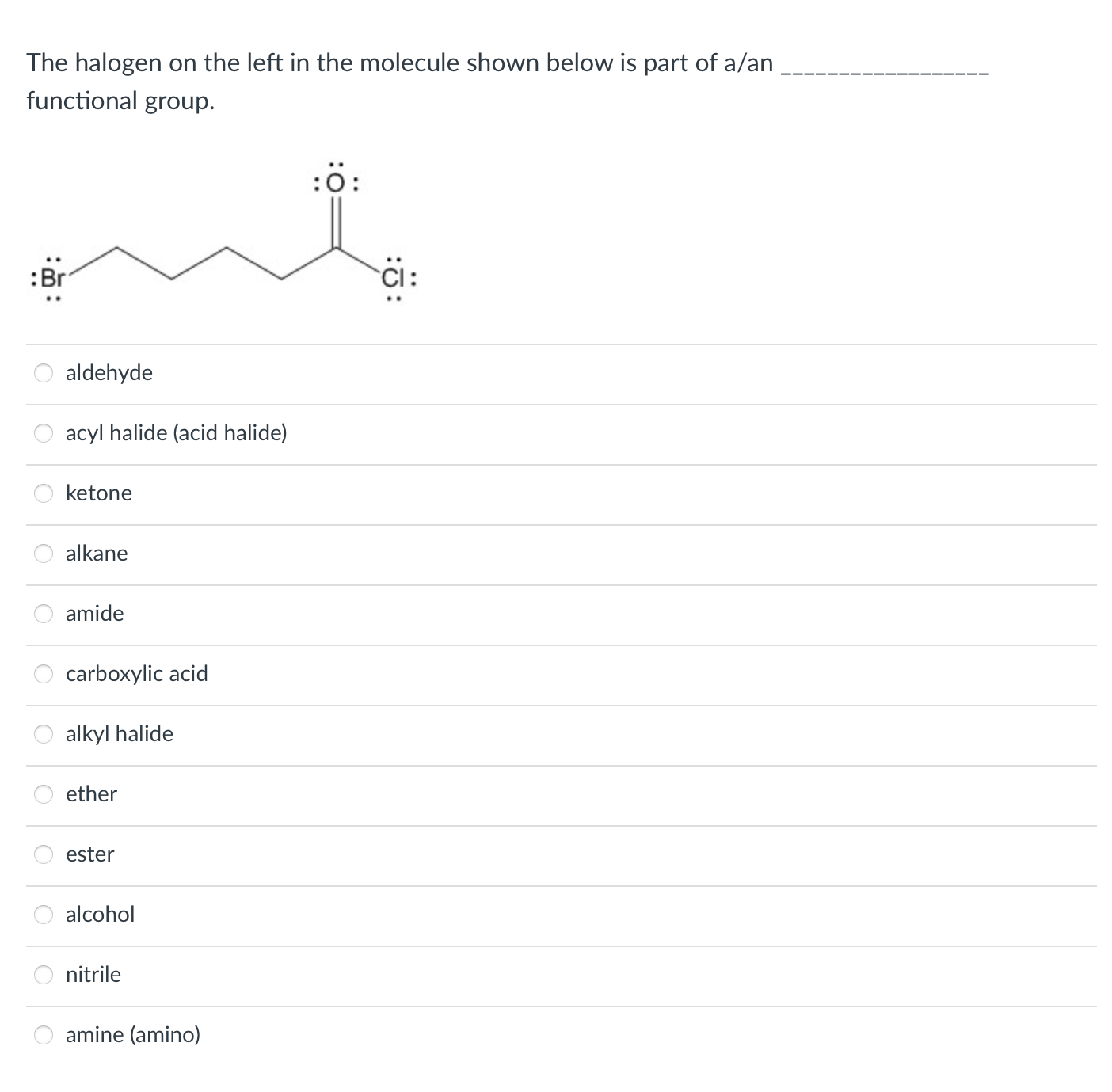 Solved The halogen on the left in the molecule shown below | Chegg.com