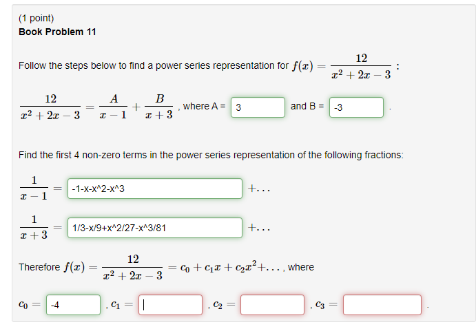 Solved (1 point) Book Problem 11 12 Follow the steps below | Chegg.com