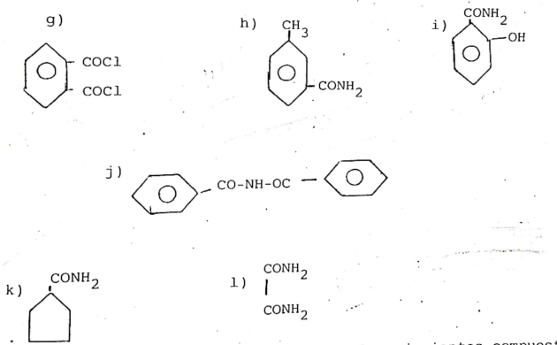 Solved g) h) CONH2 CH3 i) OH cocl coci - CONH2 j) CO-NH-OC | Chegg.com
