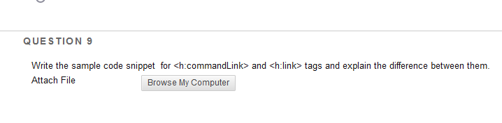 Solved QUESTION 9 Write the sample code snippet for and | Chegg.com