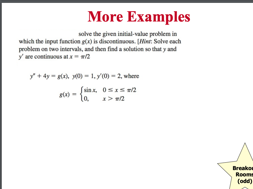 Solved More Examples solve the given initial-value problem | Chegg.com