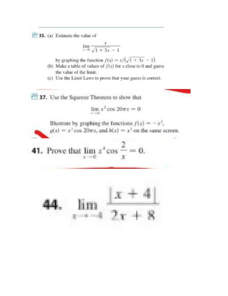 Solved 35. (a) Estimate the value of limx→01+3x−1x by | Chegg.com