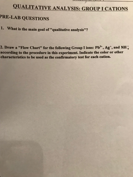 Solved UALITAT?VE ANALYSIS: GROUP 1 CATIONS PRE-LAB | Chegg.com
