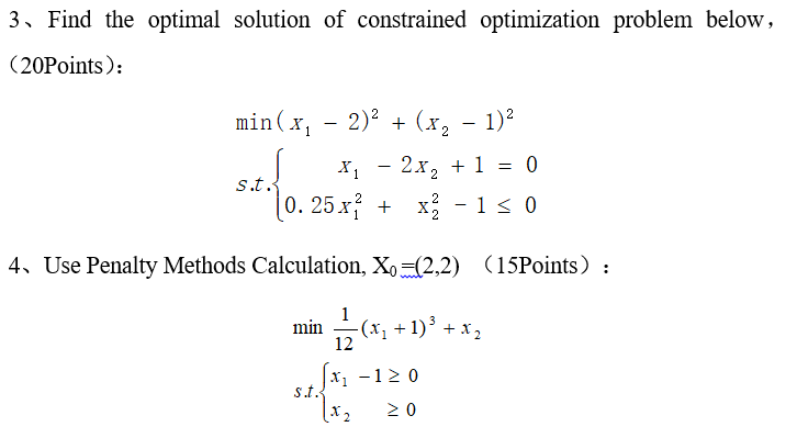 Solved 3. Find the optimal solution of constrained | Chegg.com