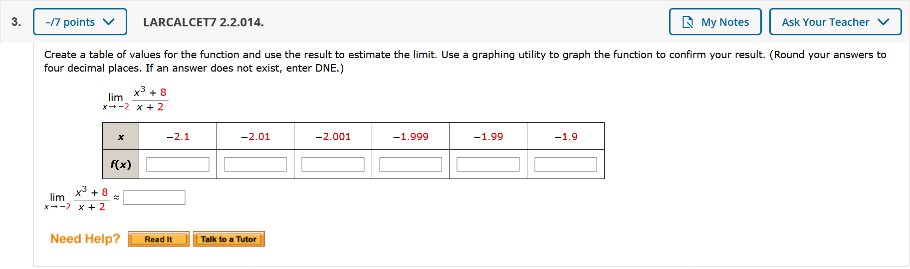 Solved 3. -17 points v LARCALCETZ 2.2.014. My Notes Ask Your | Chegg.com
