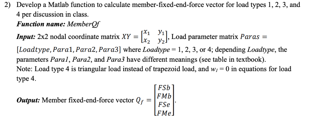 2) Develop A Matlab Function To Calculate 