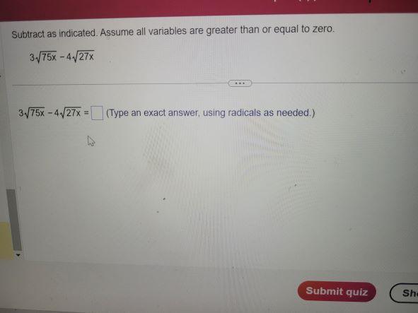 Solved Subtract as indicated. Assume all variables are | Chegg.com