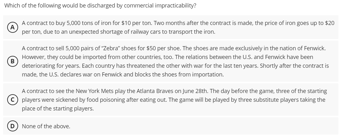 Solved Which of the following would be discharged by | Chegg.com