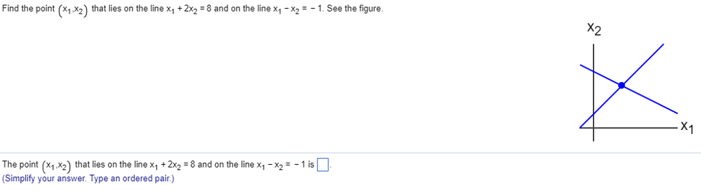 Solved Find the point (x1.x2) that lies on the line x1 + | Chegg.com