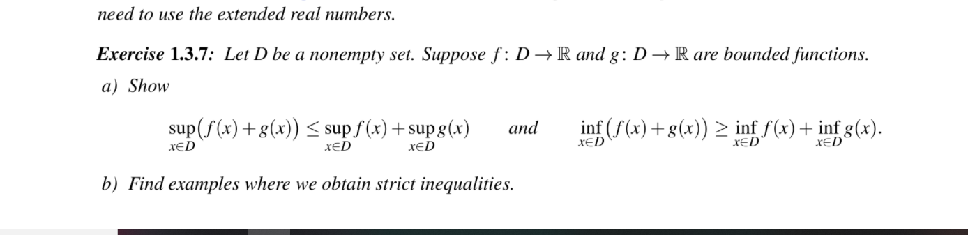 Solved need to use the extended real numbers. Exercise | Chegg.com