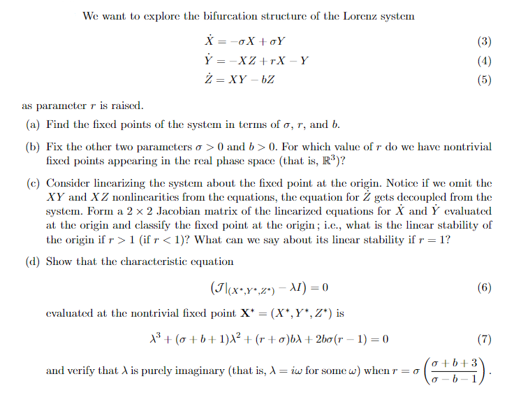 Solved We want to explore the bifurcation structure of the | Chegg.com