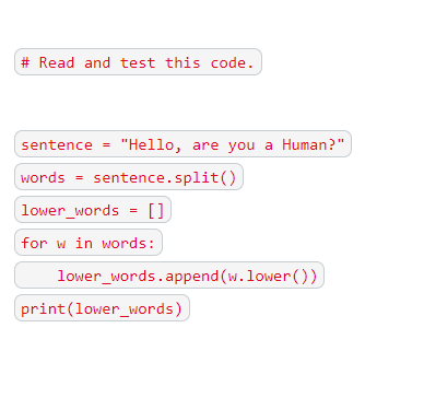 Solved # Read and test this code. = sentence = "Hello, are | Chegg.com