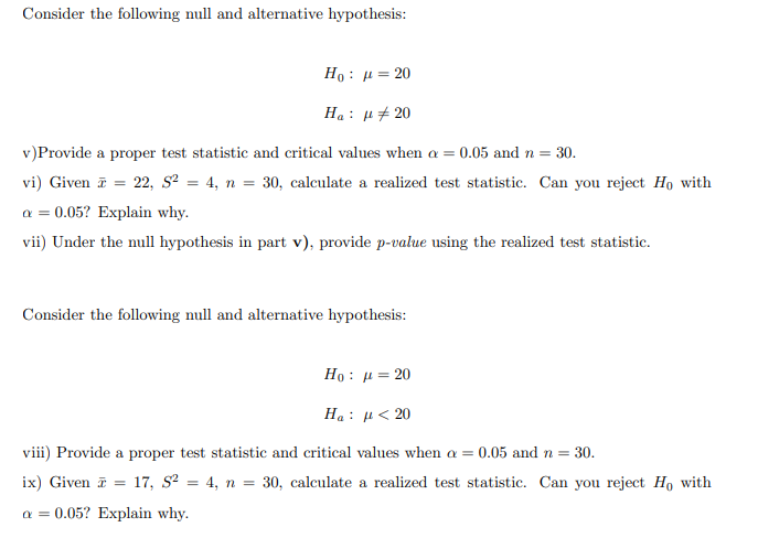 Solved Consider the following null and alternative | Chegg.com