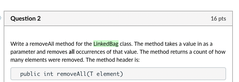 Solved LinkedBagclas public final class LinkedBag