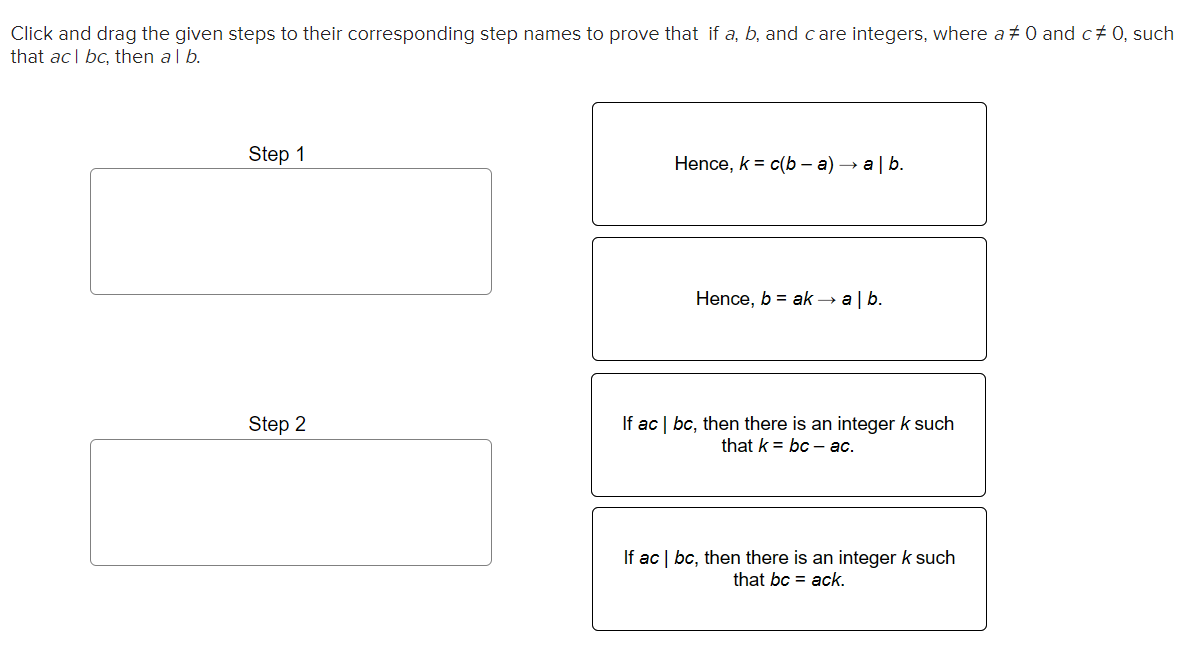 Solved Click and drag the given steps to their corresponding | Chegg.com